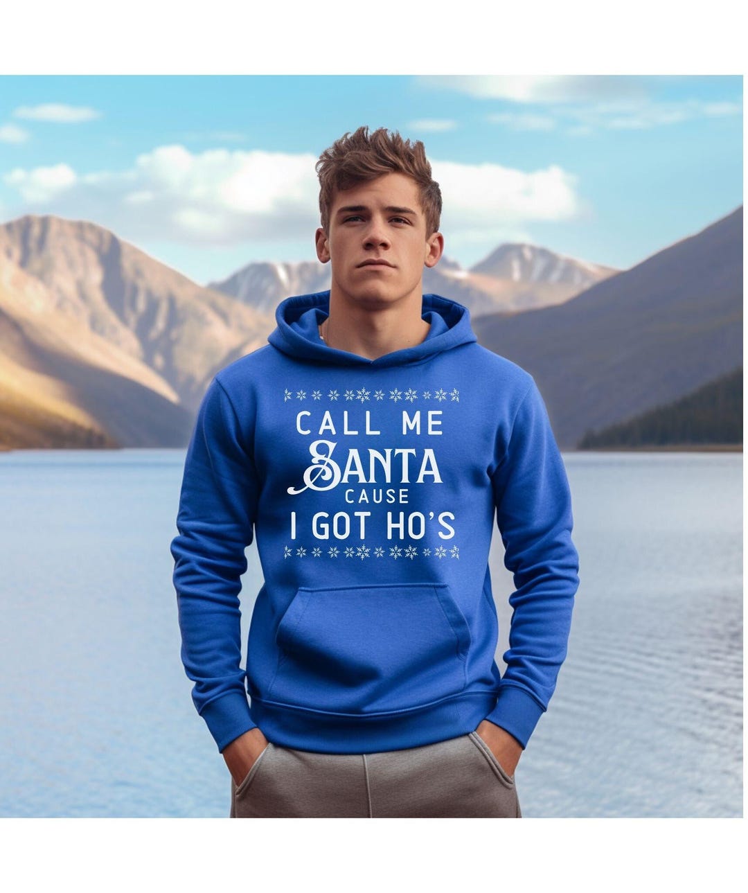 Call Me Santa Cause I Got Hos HOODIE– Festive FUNNY Comfort Color ...