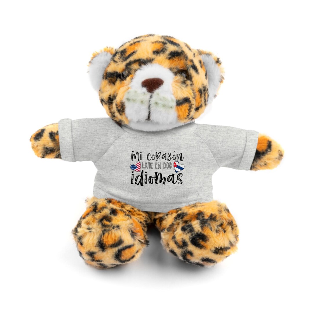 Cuban Flag Stuffed Animals, Bilingual Heartbeat, Spanish English Plush ...