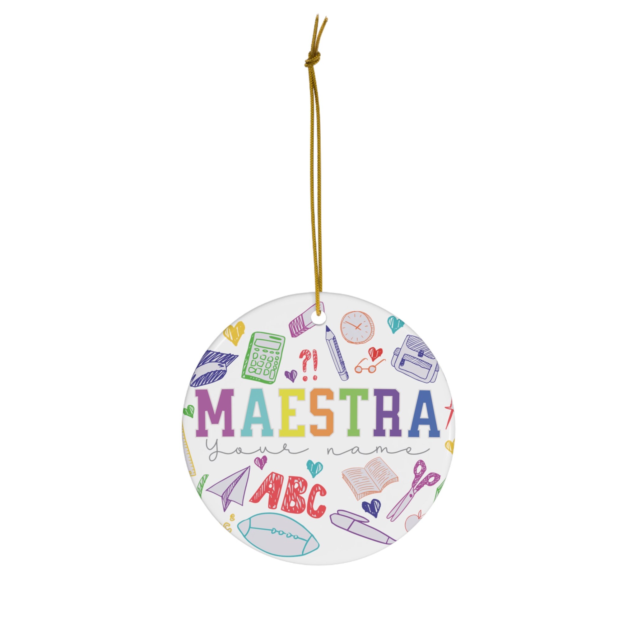 Personalized Maestra ESOL Bilingual Spanish Ceramic Teacher Circle ...