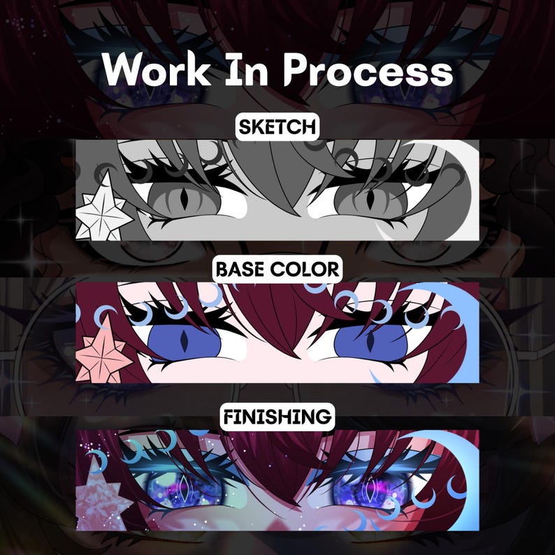 Custom Anime Eyes Banner: Twitch, Youtube, Discord Vtuber Design - Etsy