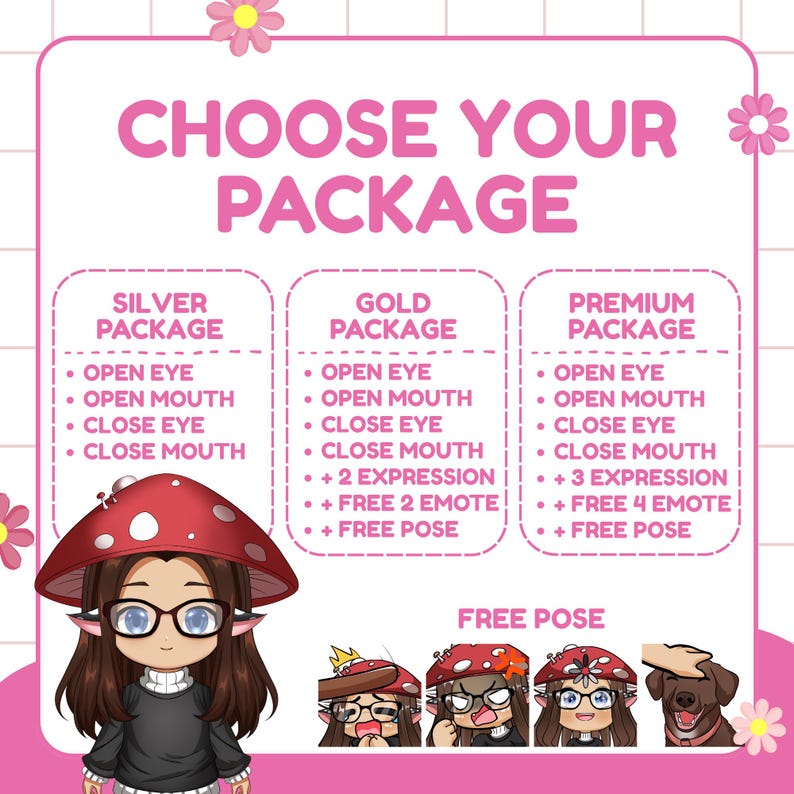 Custom Chibi Pngtuber Avatar | Kawaii Streaming Model Commission ...