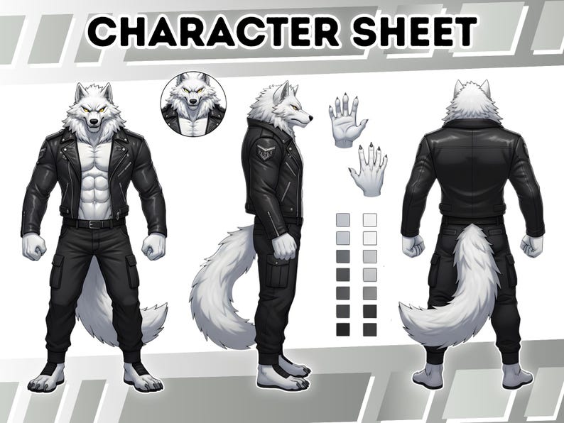 Furry Character Sheet, Furry Reference Sheet, Fursona Commission ...