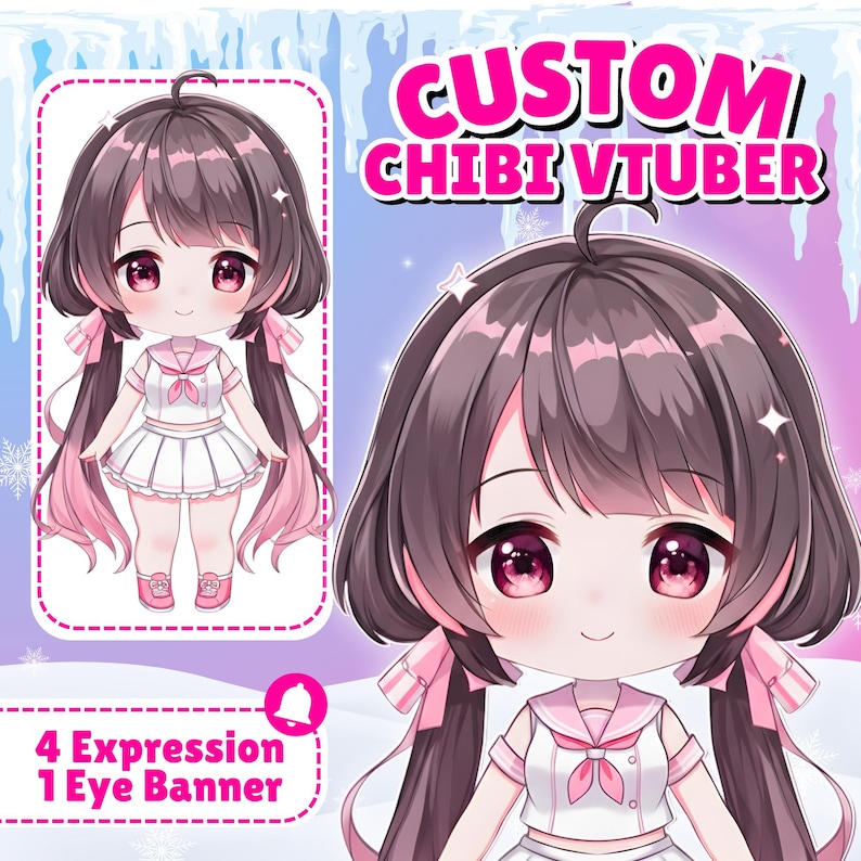 Custom Chibi Vtuber Model, Animated Avatar With Expressions & Eye ...