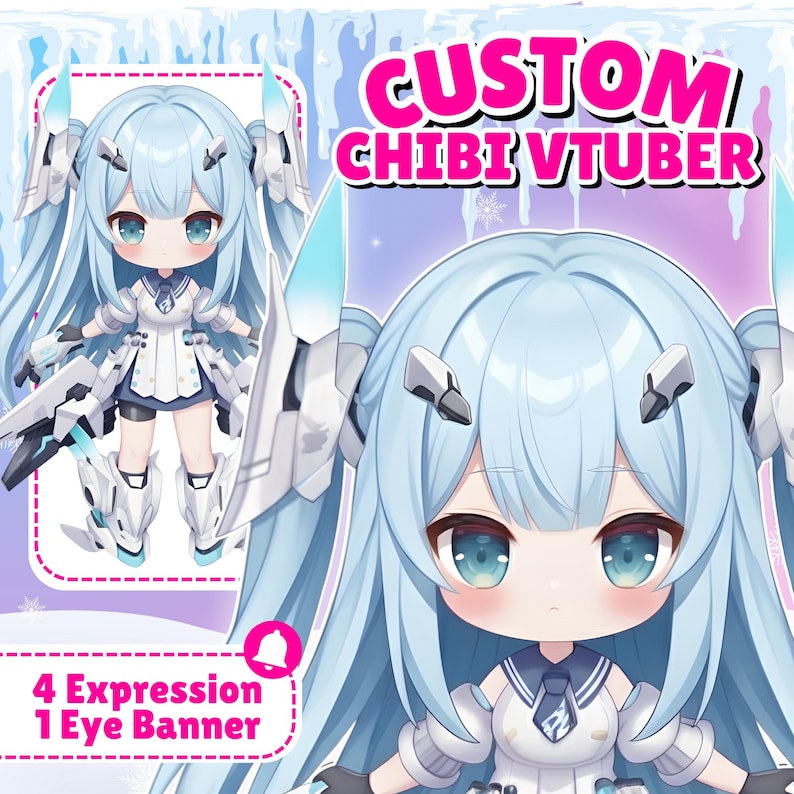 Custom Chibi Vtuber Model, Animated Avatar With Expressions & Eye ...
