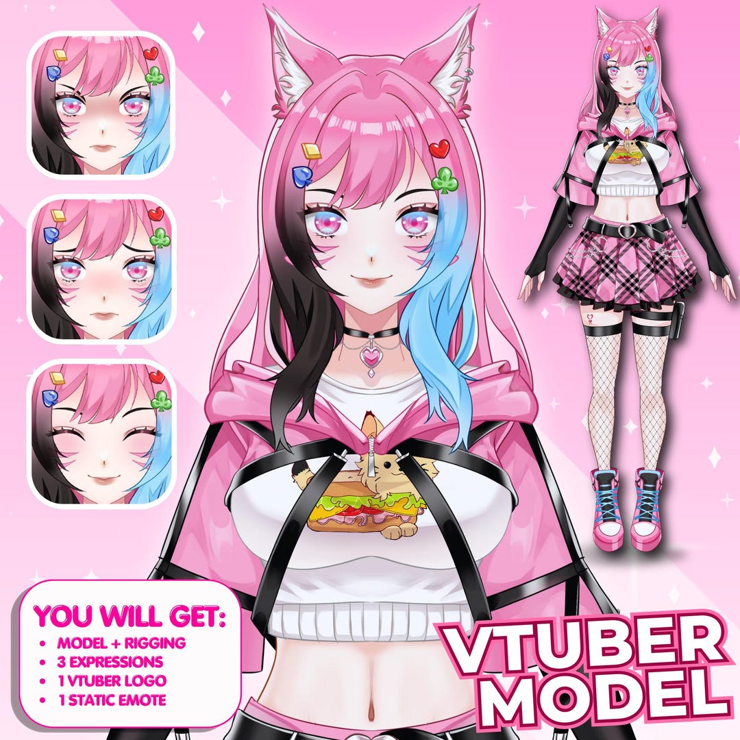 Modelo Vtuber PERSONALIZADO para uso comercial / Modelo Vtuber 2D en ...