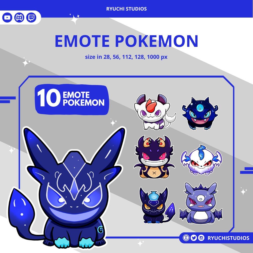 10 Pokemon EMOTES PACK | Animated Emotes| Discord Twitch | Twitch ...