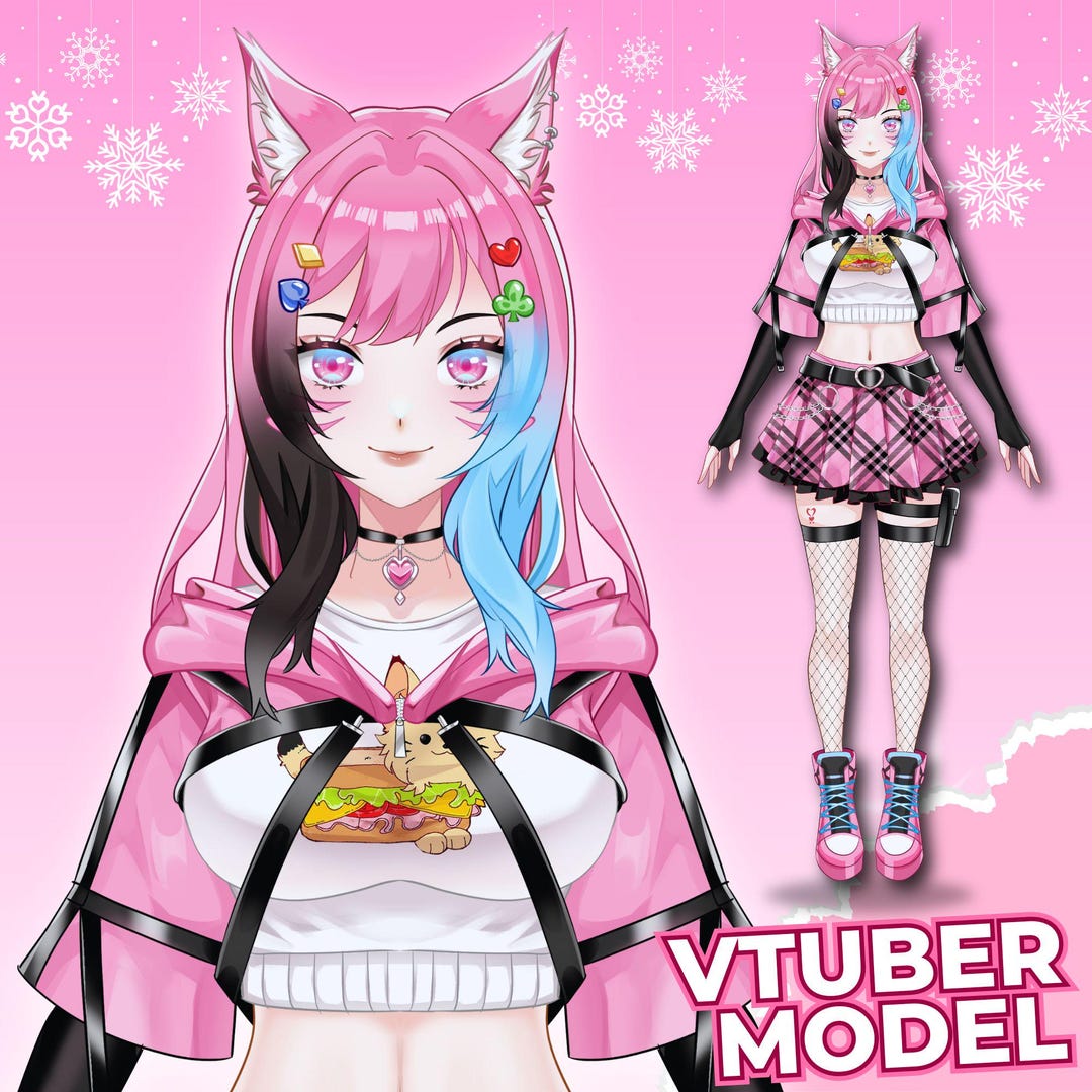 Modelo VTuber Live2D personalizado, Design VTuber, Modelo VTuber, Ativo ...