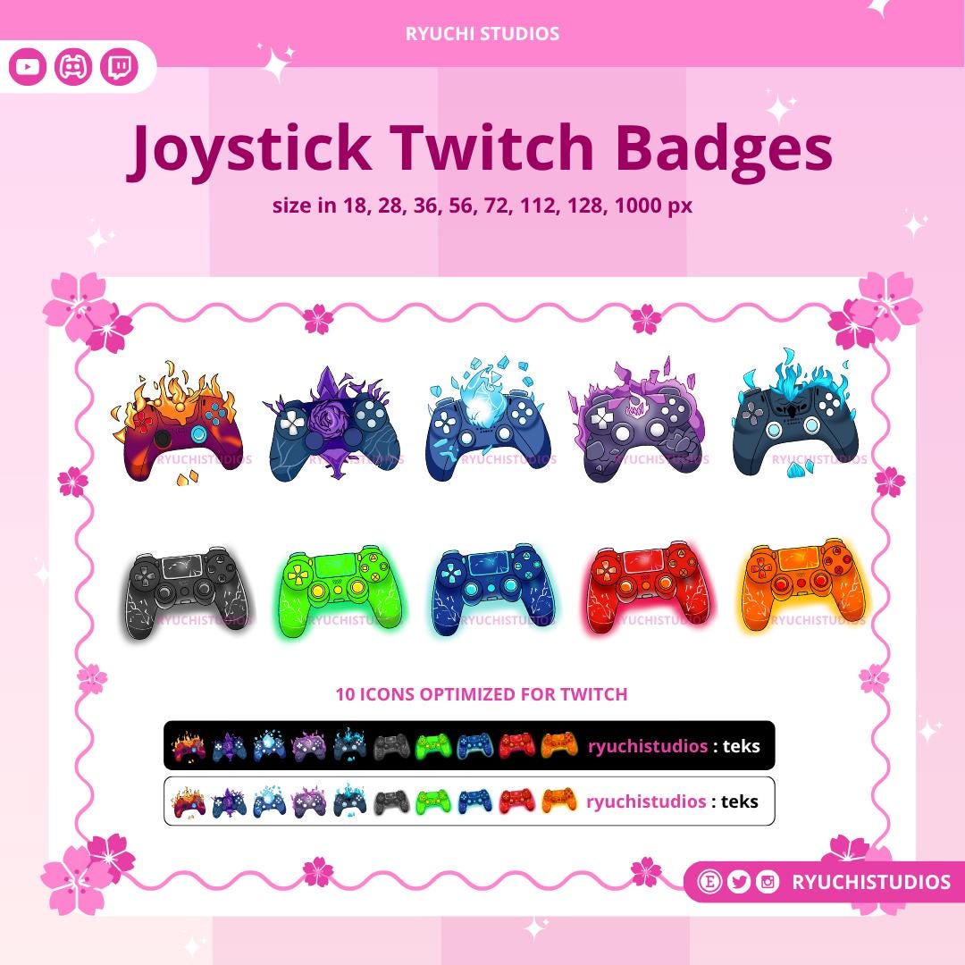 Twitch Sub Badges | Joystick | Playstation Controller | PS5 | Stream ...