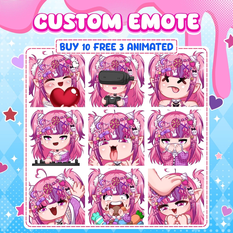 Anime Emotes Stickers - Etsy