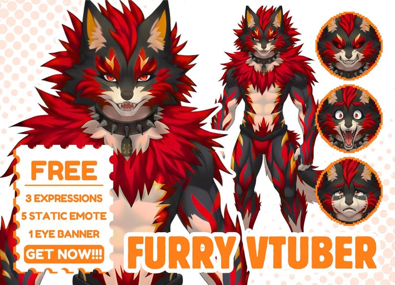 Custom Furry Live2d Vtuber Model: Full Rig & Character Design - Etsy
