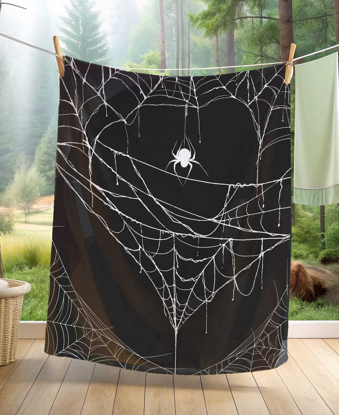 Spider Web Blanket Halloween Plush Blanket Spook Season Blanket ...