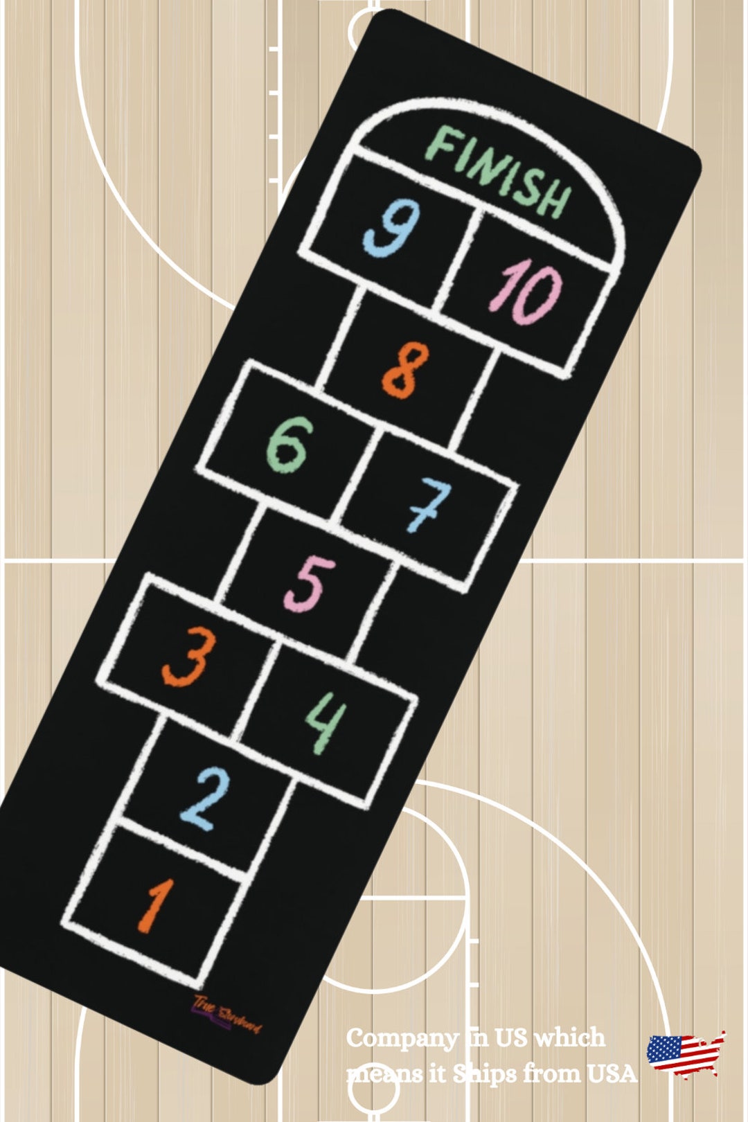 Hopscotch Game for Kids Blue Rubber Yoga Mat for Homeschool PE Idea ...