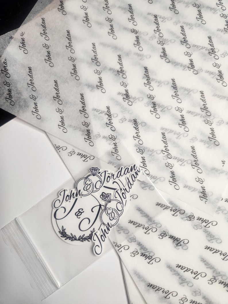 Custom Tissue Paper Plus Stickers -please Note Sizes - Etsy