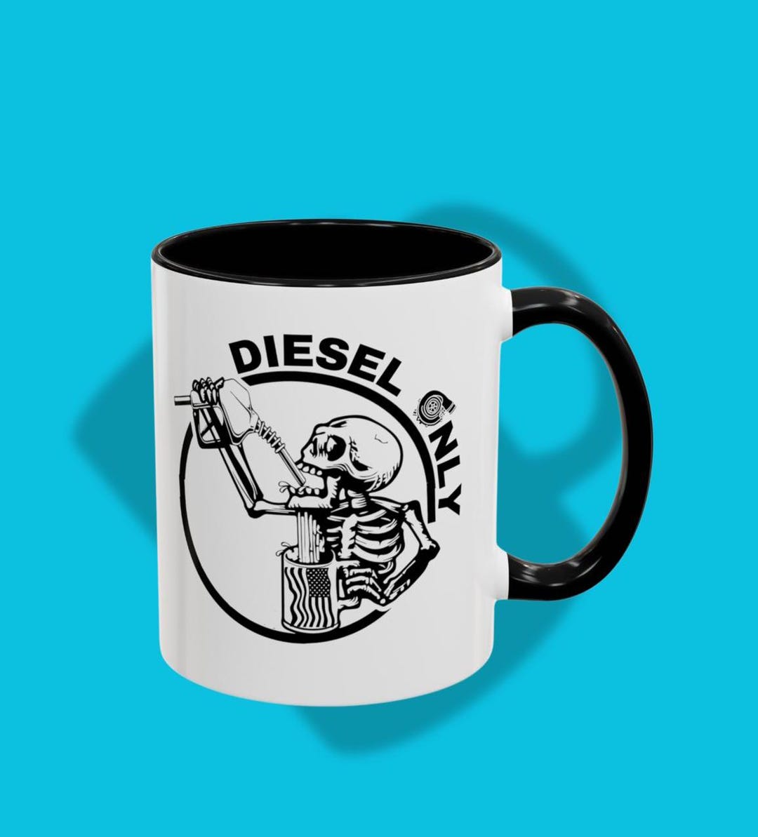 Black Checkered Coffee Mug Race Car Theme Mug Diesel Theme Coffee Mug ...