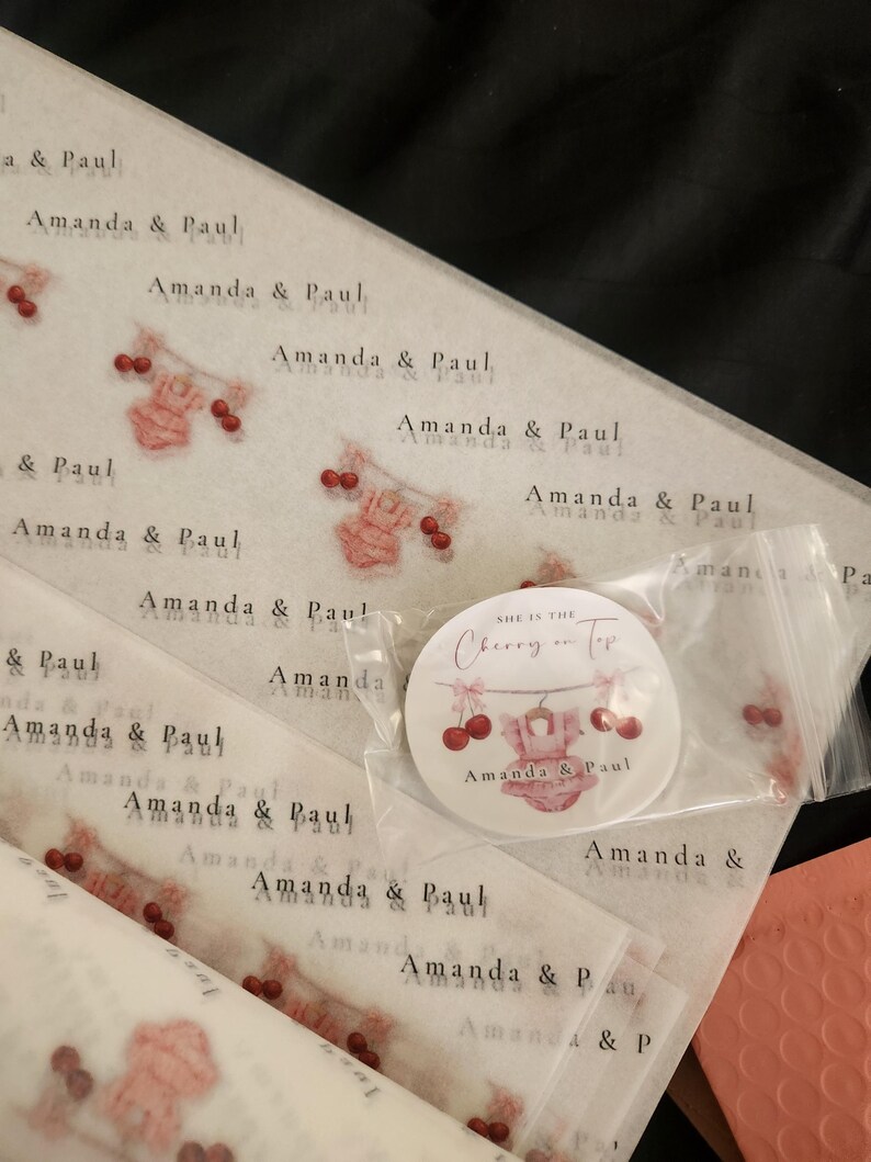 Custom Tissue Paper Plus Stickers -please Note Sizes - Etsy