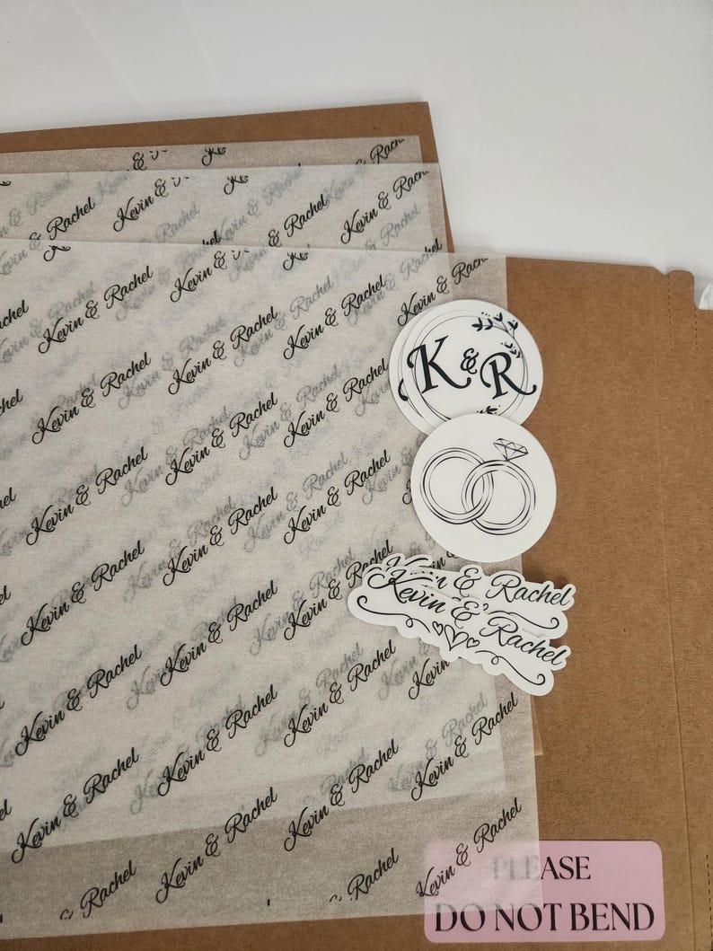 Custom Tissue Paper Plus Stickers -please Note Sizes - Etsy