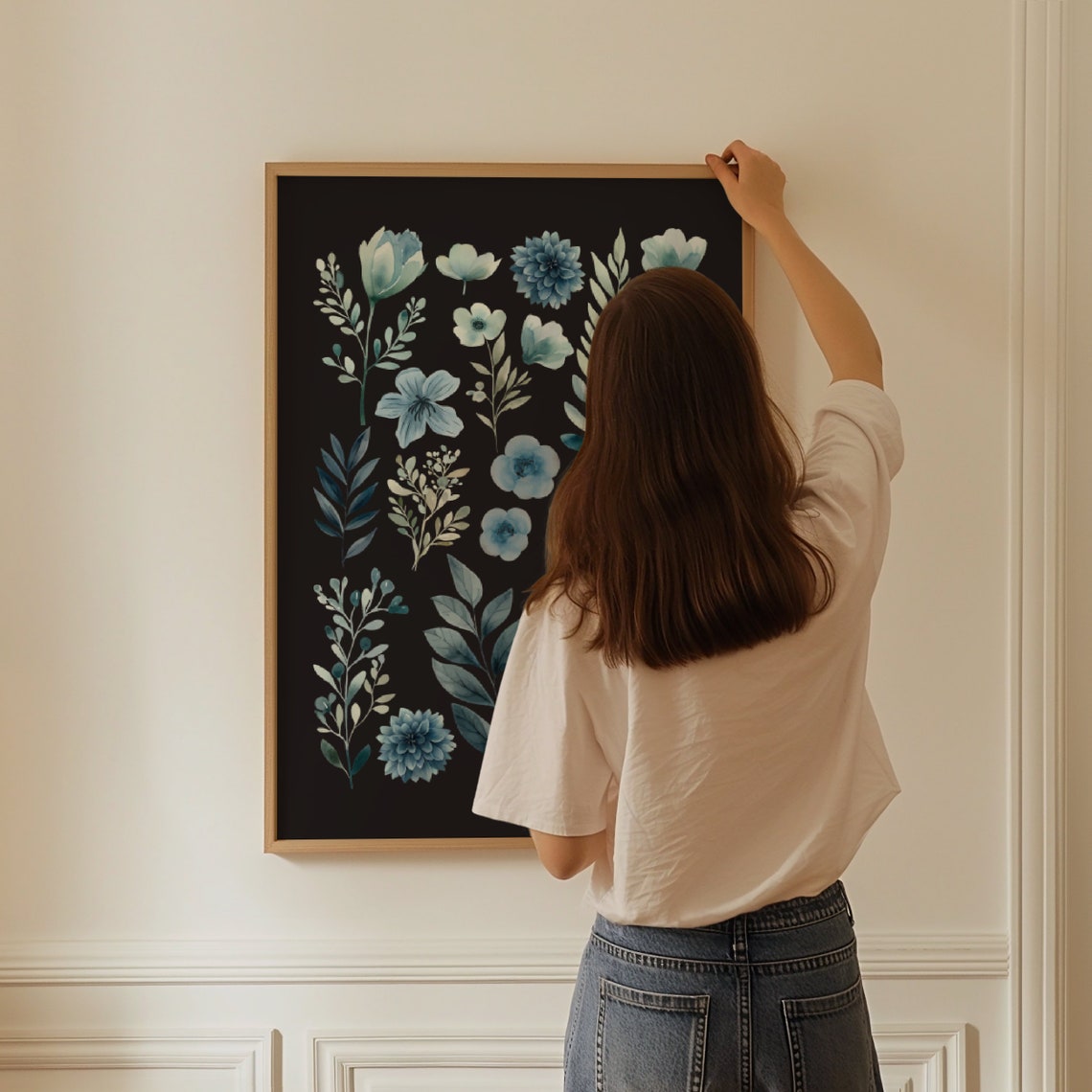 Pressed Flowers Wall Art, Wildflower Wall Art, Moody Floral Wall Art ...