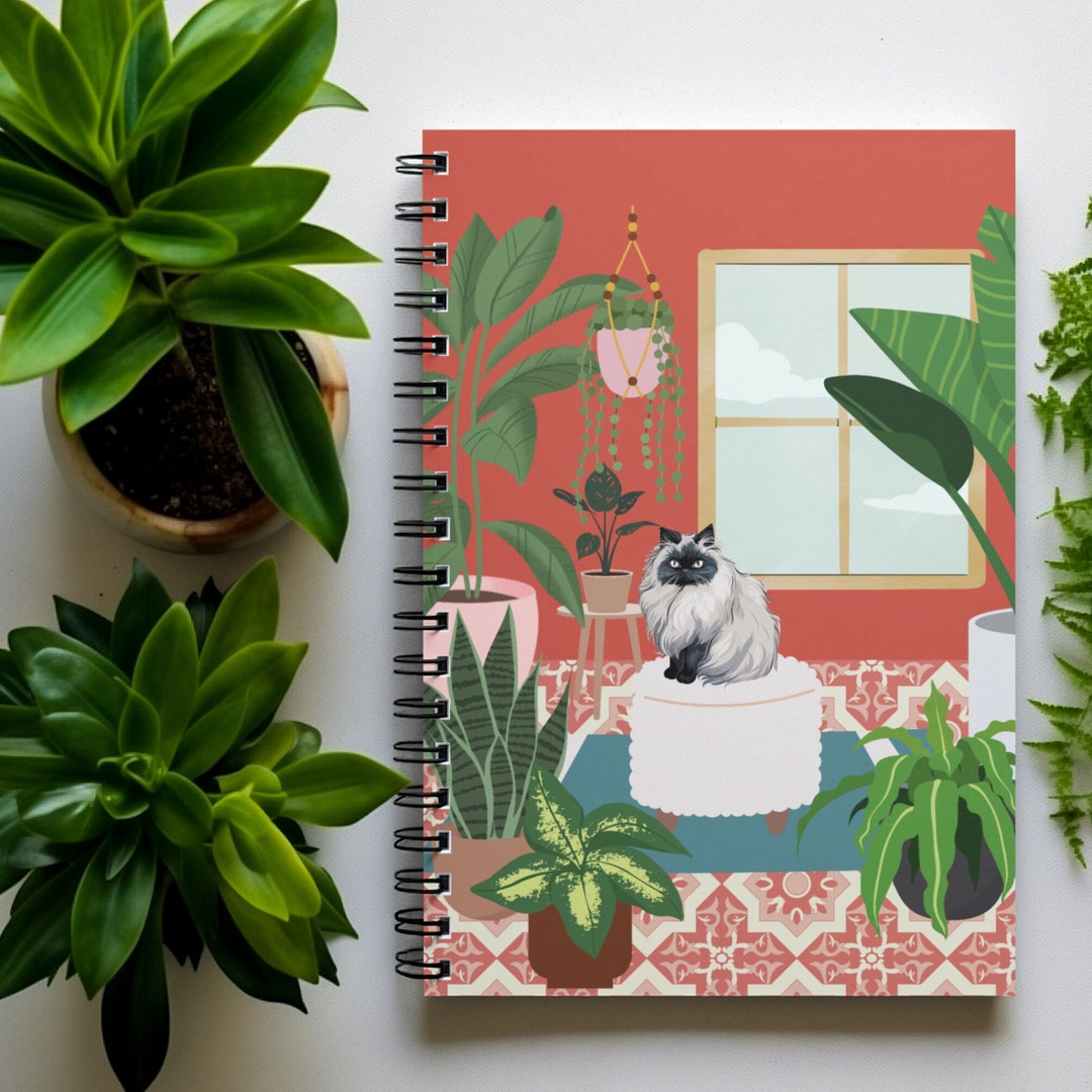 Siamese Cat Journal, Cat Spiral Journal, Persian Cat Notebook, Cute Cat ...