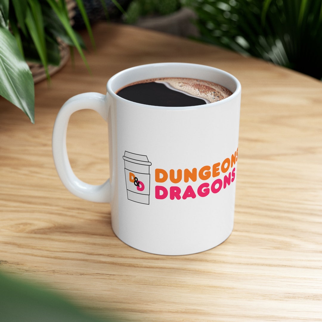 Dungeons and Dragons Dunkin Donuts Ceramic Mug 11oz, Funny D&D Coffee ...