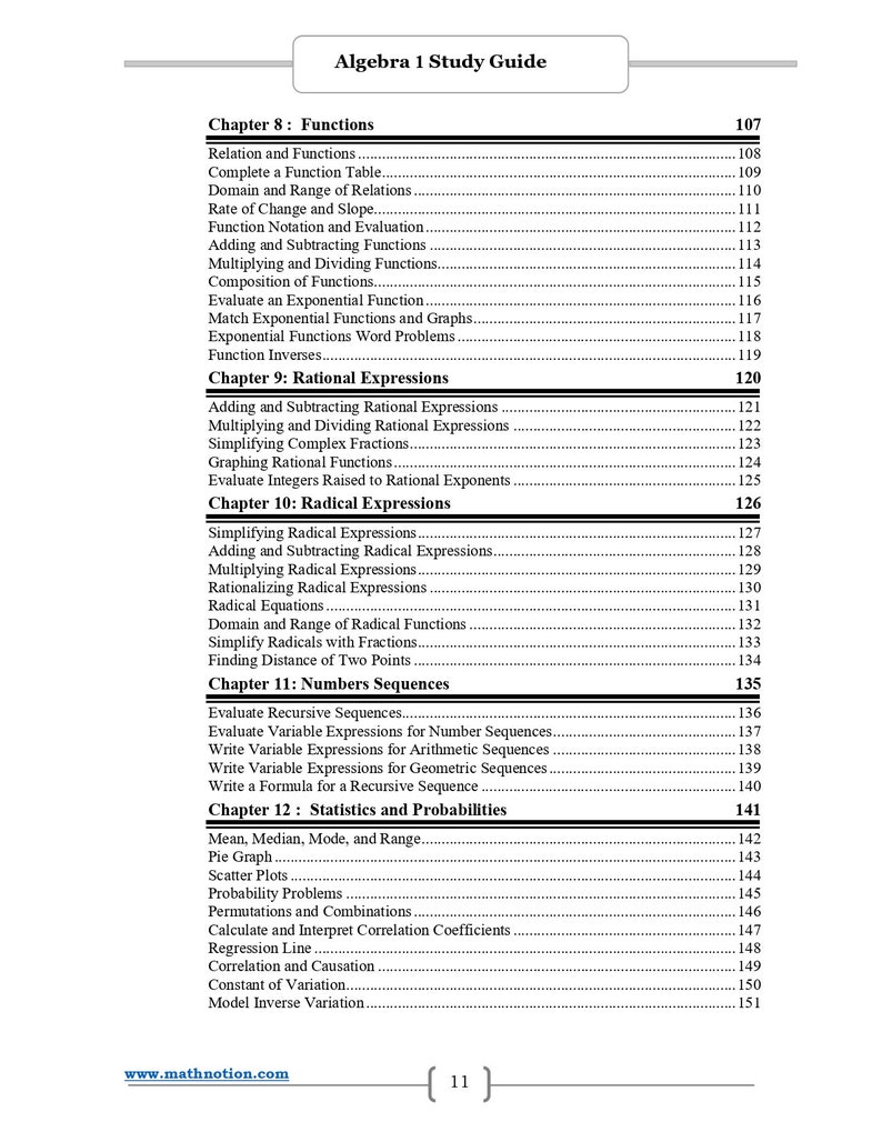 Algebra 1 Step by Step Guide - Etsy