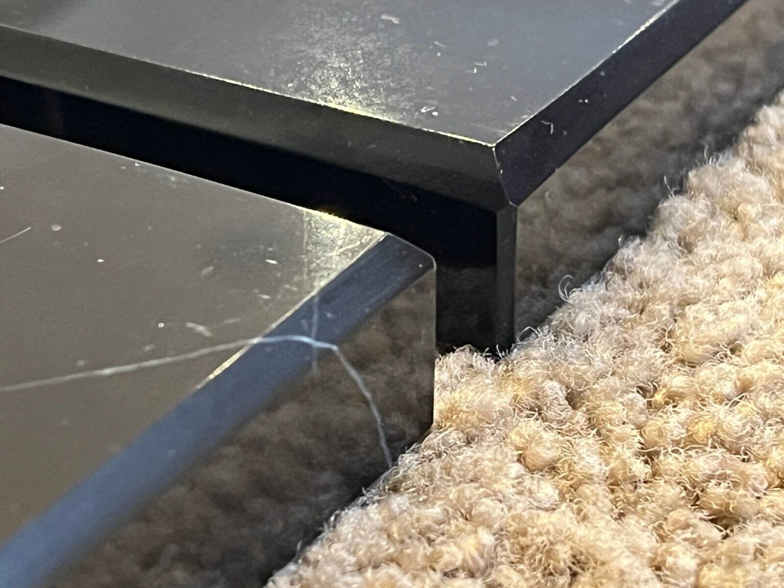 Set of TWO Black Marble Bases for Sculpture /trophy 8.5" X 8.5" X 3/4 ...