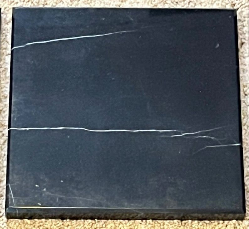 Set of TWO Black Marble Bases for Sculpture /trophy 8.5" X 8.5" X 3/4 ...