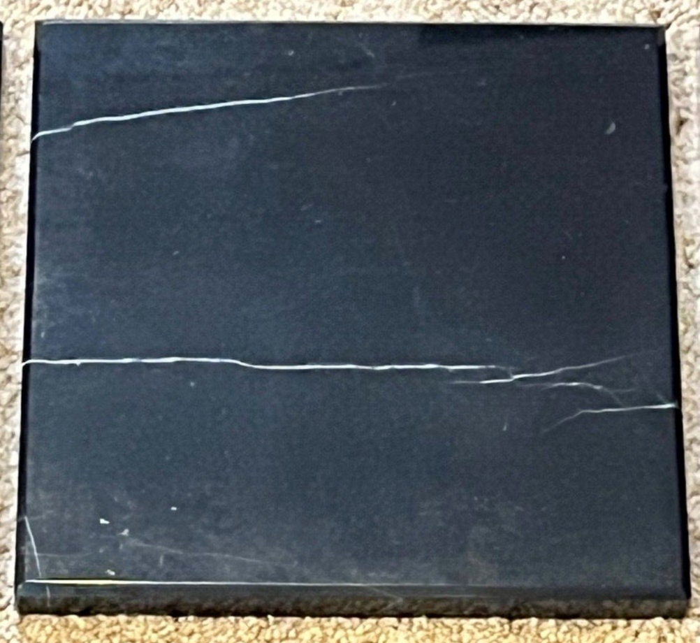 Set of TWO Black Marble Bases for Sculpture /trophy 8.5" X 8.5" X 3/4 ...