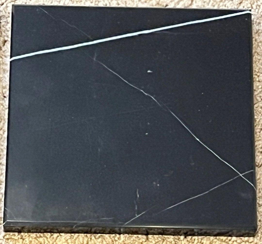 Set of TWO Black Marble Bases for Sculpture /trophy 8.5 X 8.5 X 3/4 ...