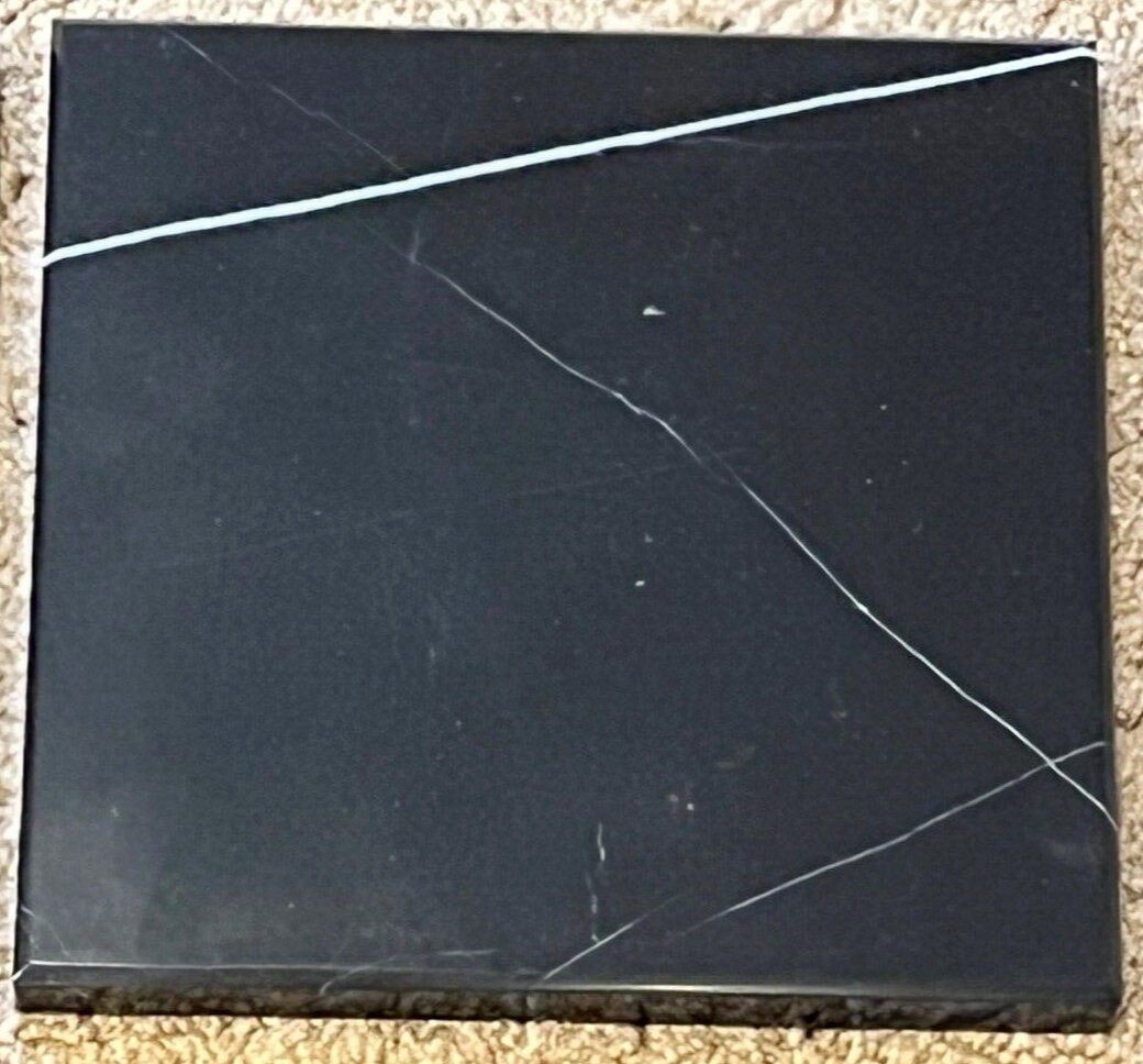 Set of TWO Black Marble Bases for Sculpture /trophy 8.5" X 8.5" X 3/4 ...