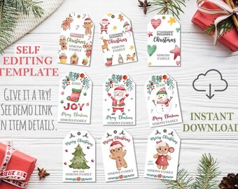 Christmas Gift Tags / Watercolor / Personalized - Etsy