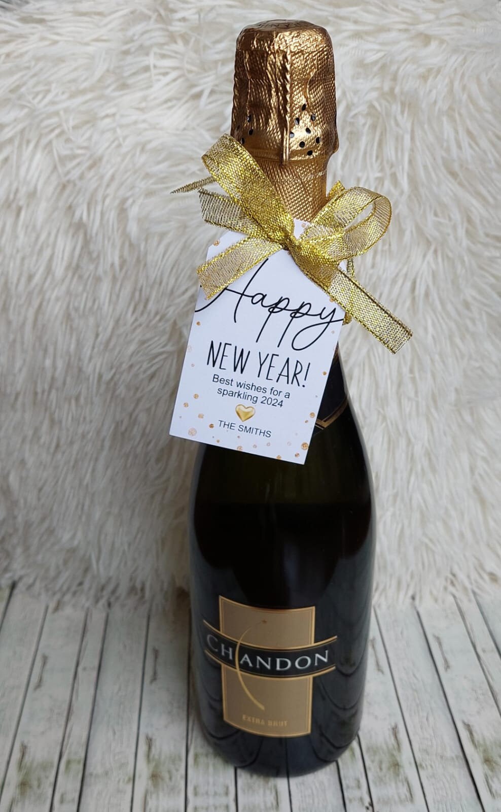 New Year's Eve Gift Tag Template, Printable Gold Confetti NYE Favor ...