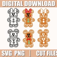Mickey and Minnie Gingerbread SVG and PNG Files - Etsy