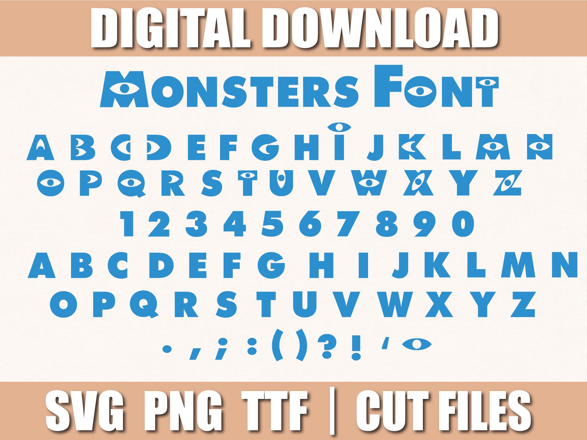 Monster Font TTF, Monster Font Svg, Custome Monster Svg, Cut Files for ...