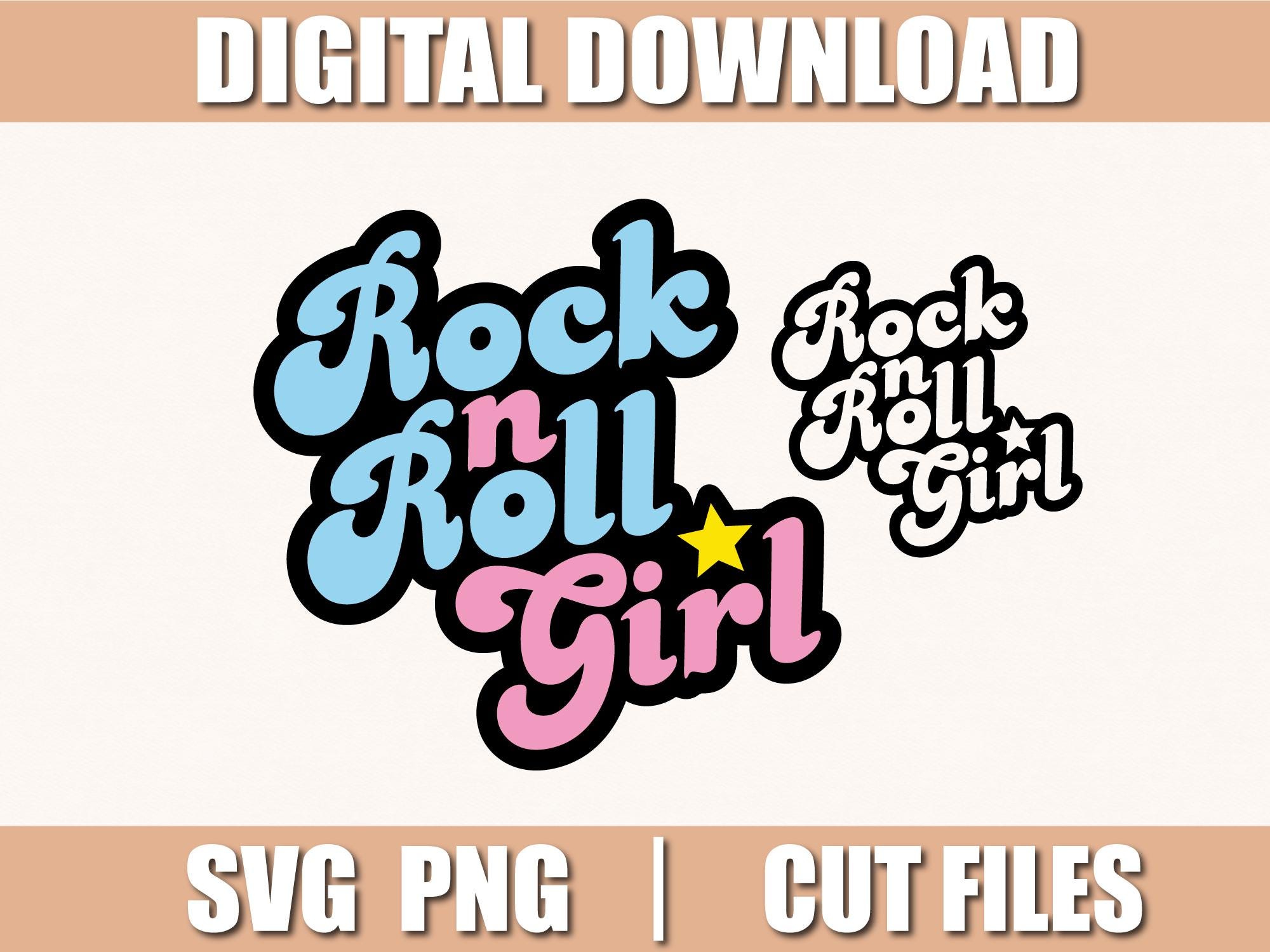 Rock'n Roll Girl Svg, Rock Svg, Svg, Dxf, Cut Files for Cricut, Instant ...