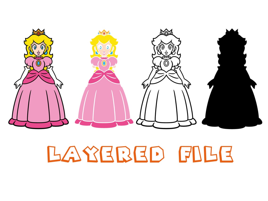 Princess Retro Games Svg, Princess Svg, Peach Svg, Characters SVG, Cut ...