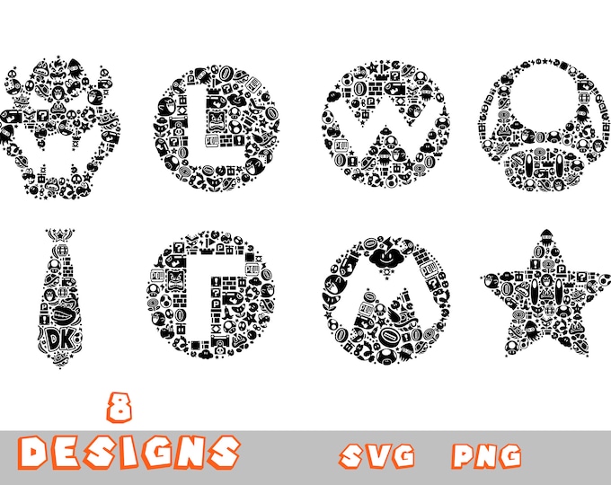 Retro Games Clipart, Super Game Svg, Characters SVG, Cut Files for ...