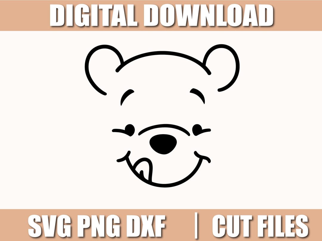 Winnie the Pooh Face Svg, Png, Cut Files for Cricut and Silhouette ...