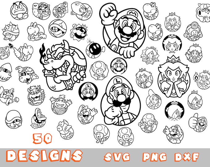 Wario SVG, Instant Download, Svg Png Dxf, Cricut, Cameo, Silhouette ...