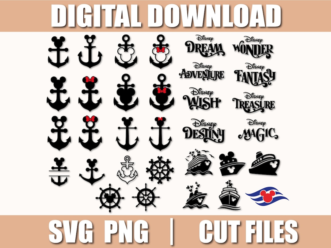 Mouse Cruise Svg, Mouse Anchor Svg, Cruise Svg, Cut Files for Cricut ...
