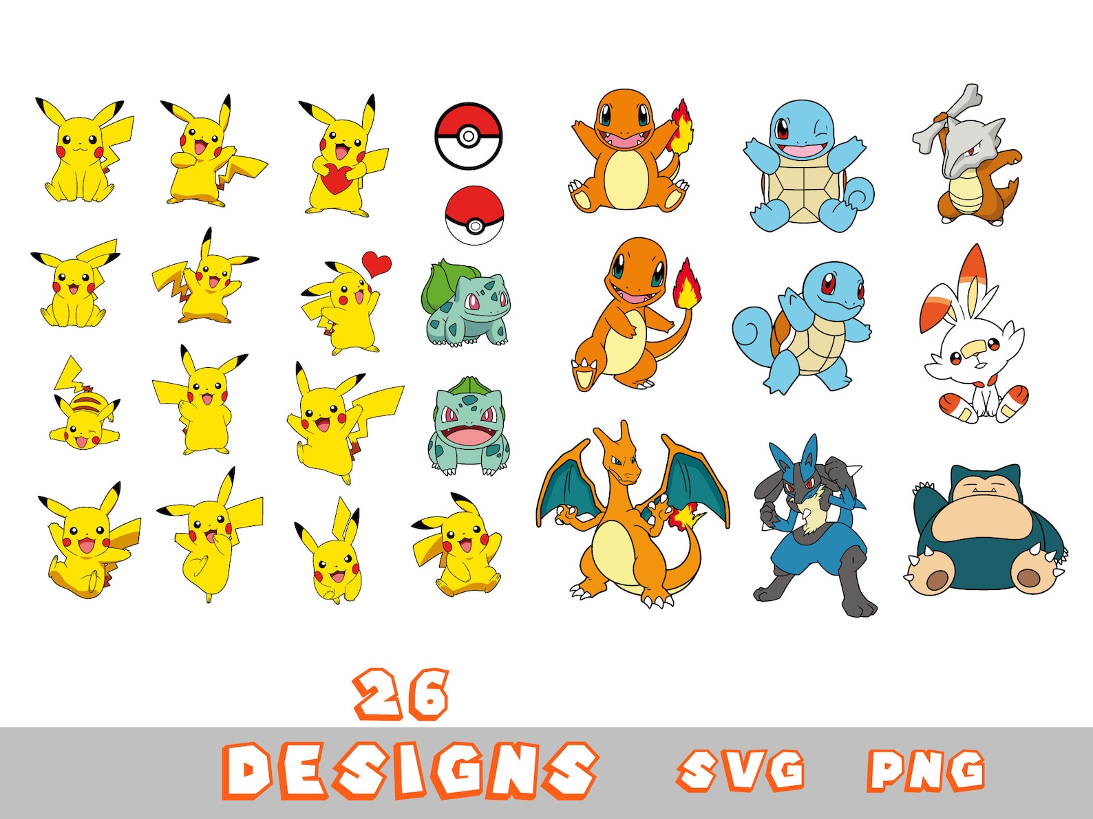 Poke Svg, Best Clipart Svg, Battle Svg, Characters SVG, Cut Files for ...