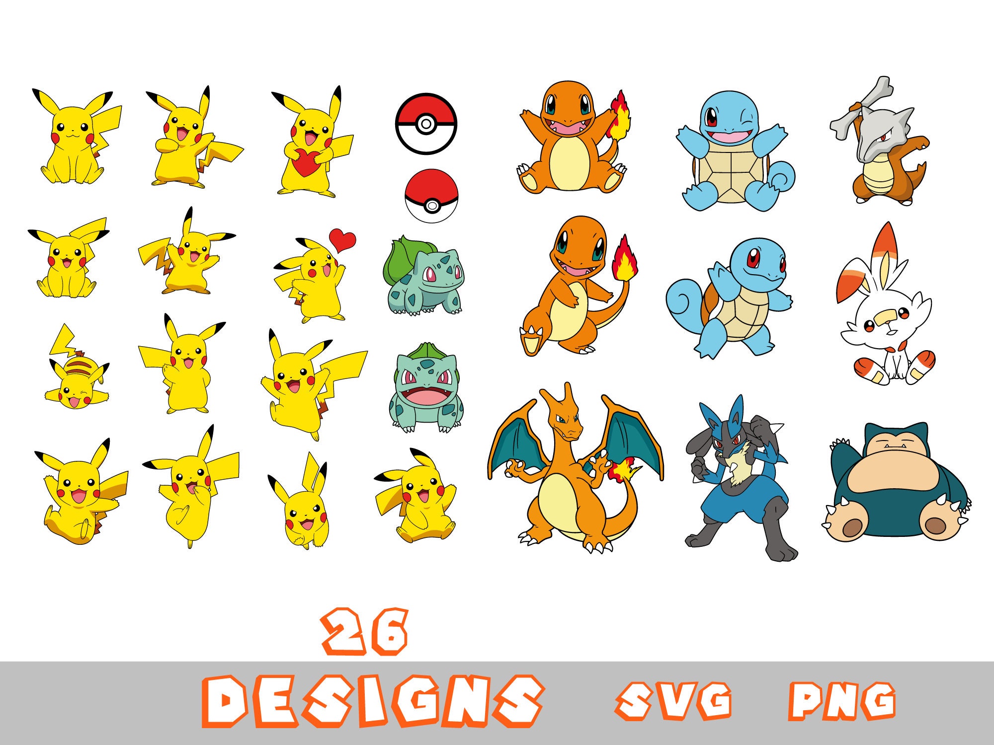 Poke Svg, Best Clipart Svg, Battle Svg, Characters SVG, Cut Files for ...