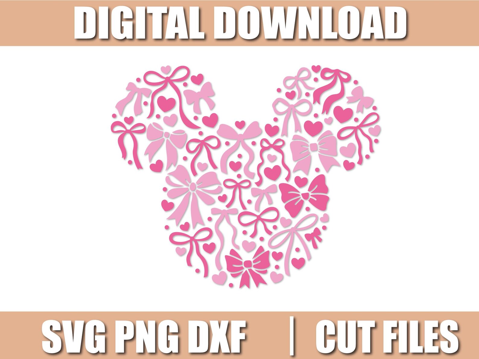 Coquette Bow Mouse Svg, Coquette Bow Svg, Png, Cut Files for Cricut and ...