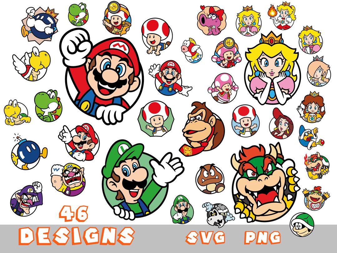 Retro Games Color Icons Layered, Characters SVG, Cut Files for Cricut ...