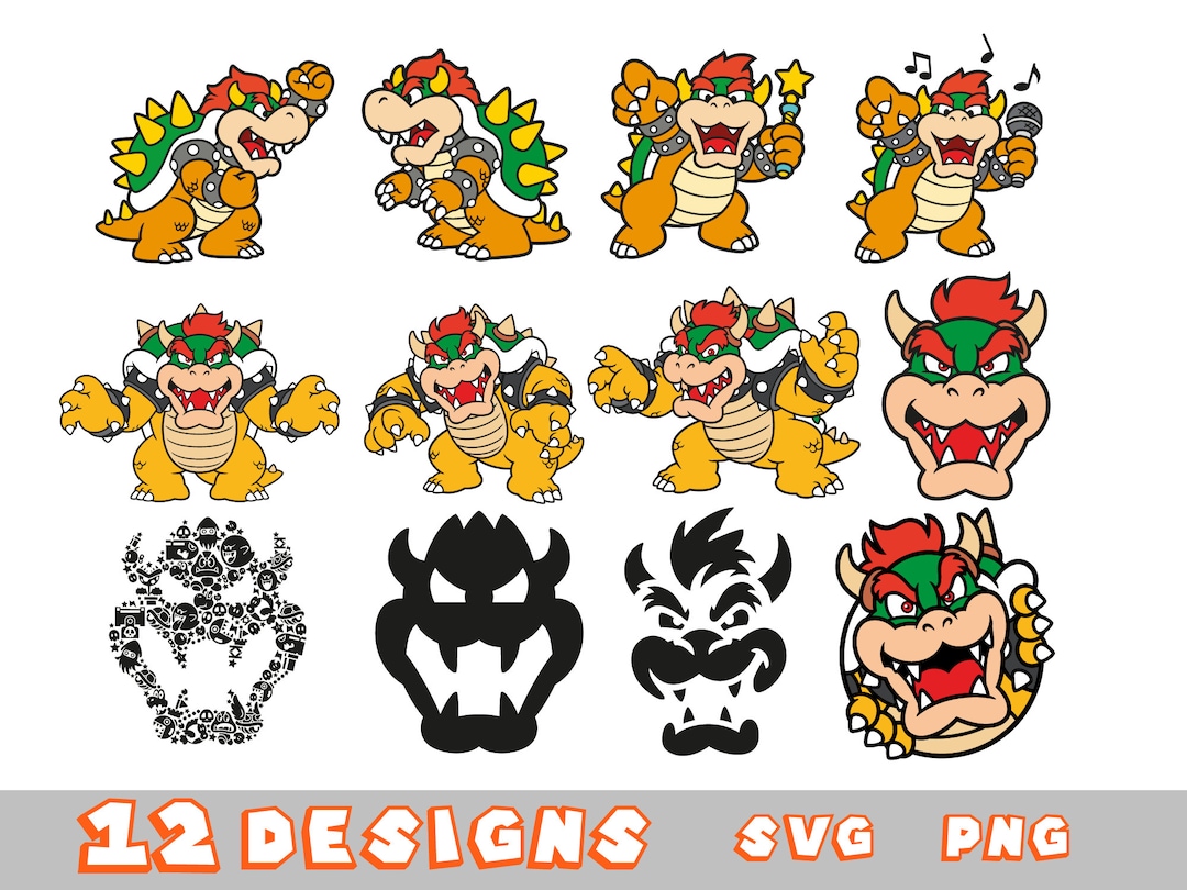 King SVG, Koopa SVG, Peaches SVG, Characters SVG, Cut files for Cricut ...