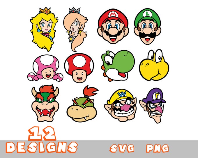 Retro Games Clipart, Super Game Svg, Characters SVG, Cut Files for ...