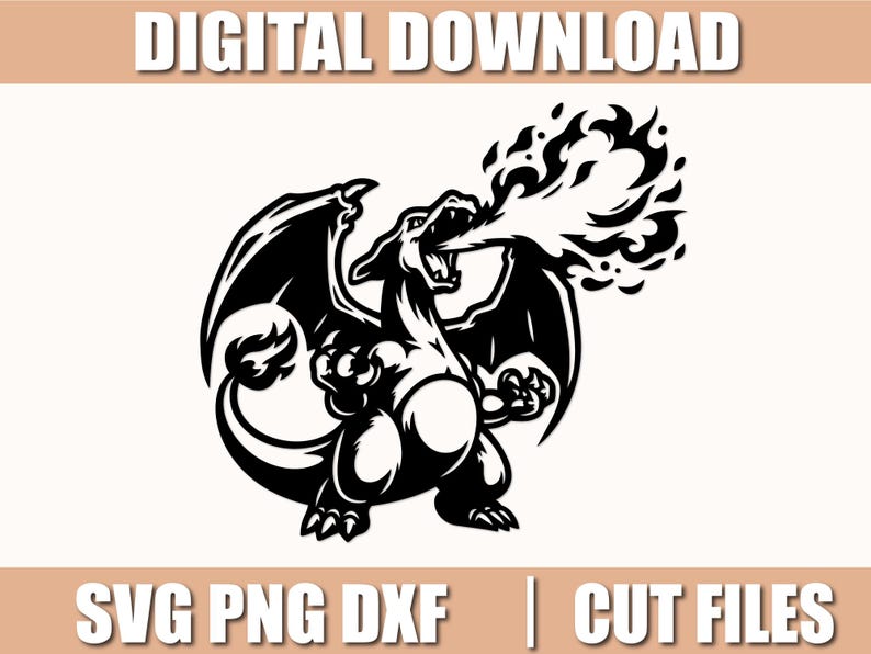 Charizard Svg, Poke Png, Cut Files for Cricut and Silhouette, Instant ...