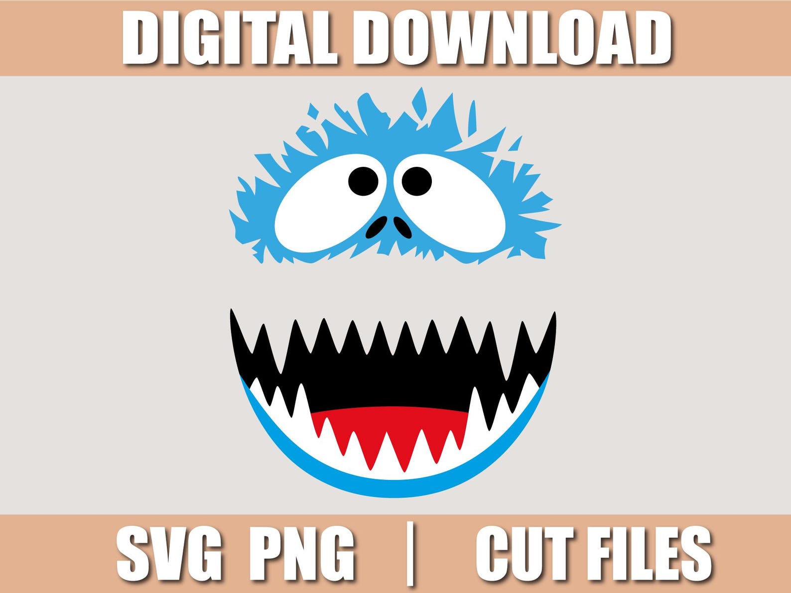 Abominable Snowman Face Svg, Christmas Svg, Cut Files for Cricut ...