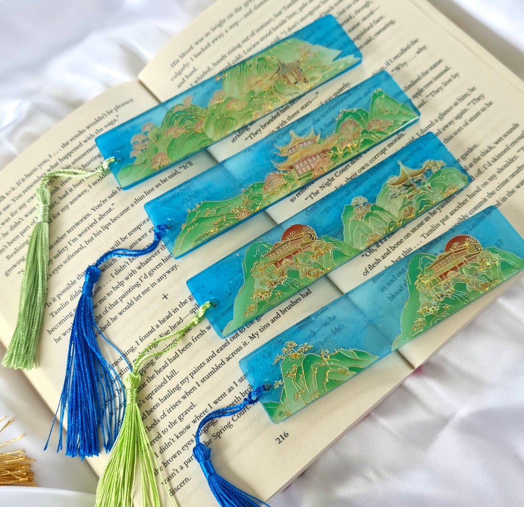 Mountain Landscape Bookmark | Unique Resin Handmade Bookmark Japanese ...