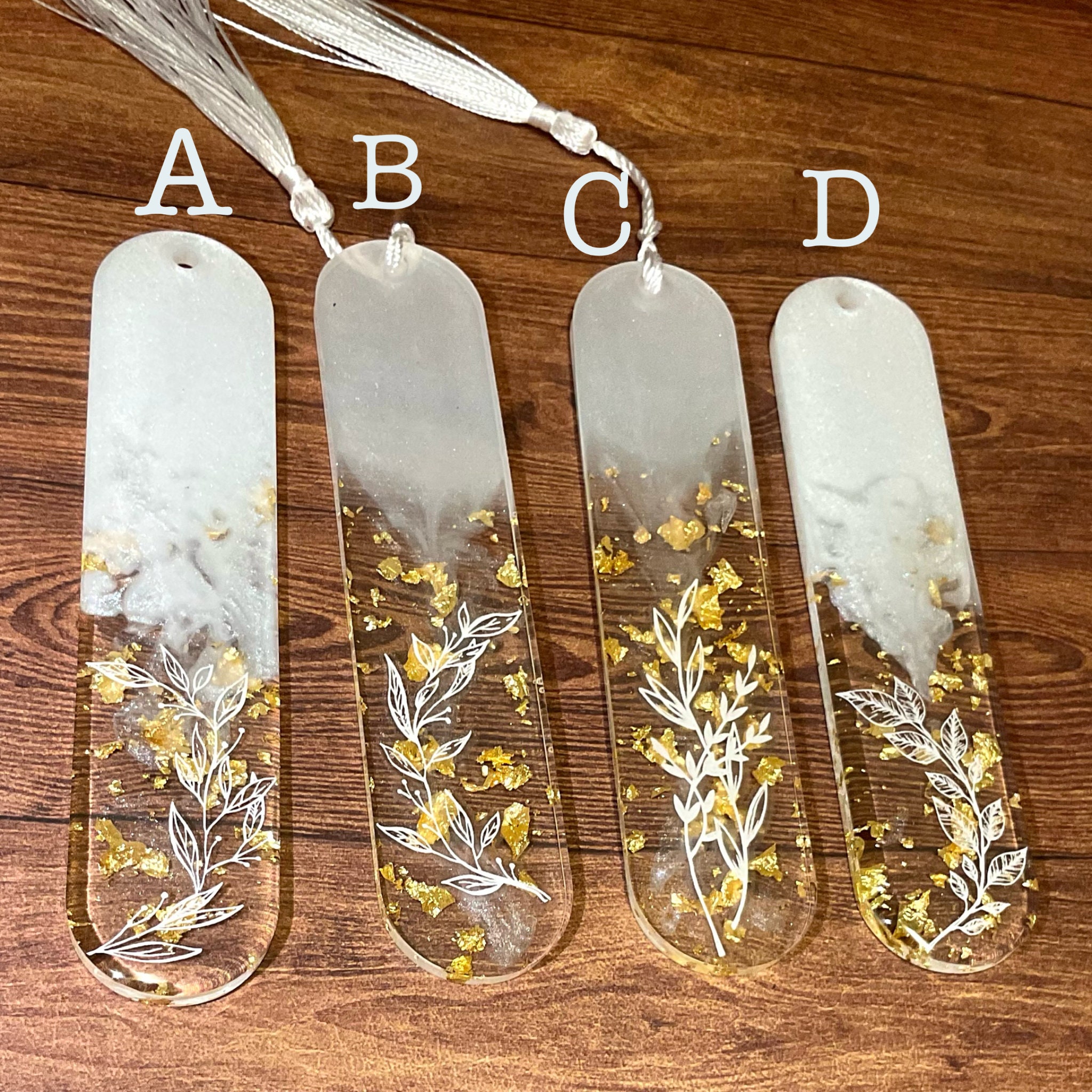 Floral Bookmark White & Gold Aesthetic Lavender Bookmarks Book Lover ...