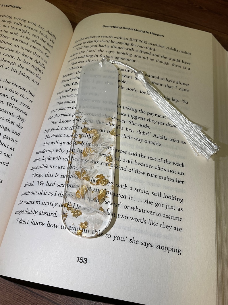 Floral Bookmark White & Gold Aesthetic Lavender Bookmarks Book Lover ...